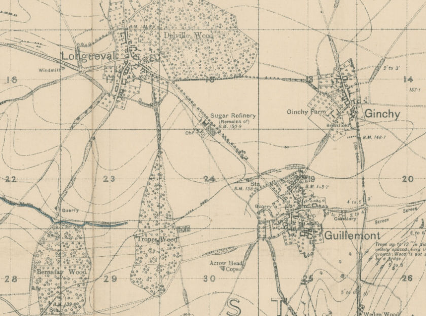 Ginchy sector – Following the Twenty-Second