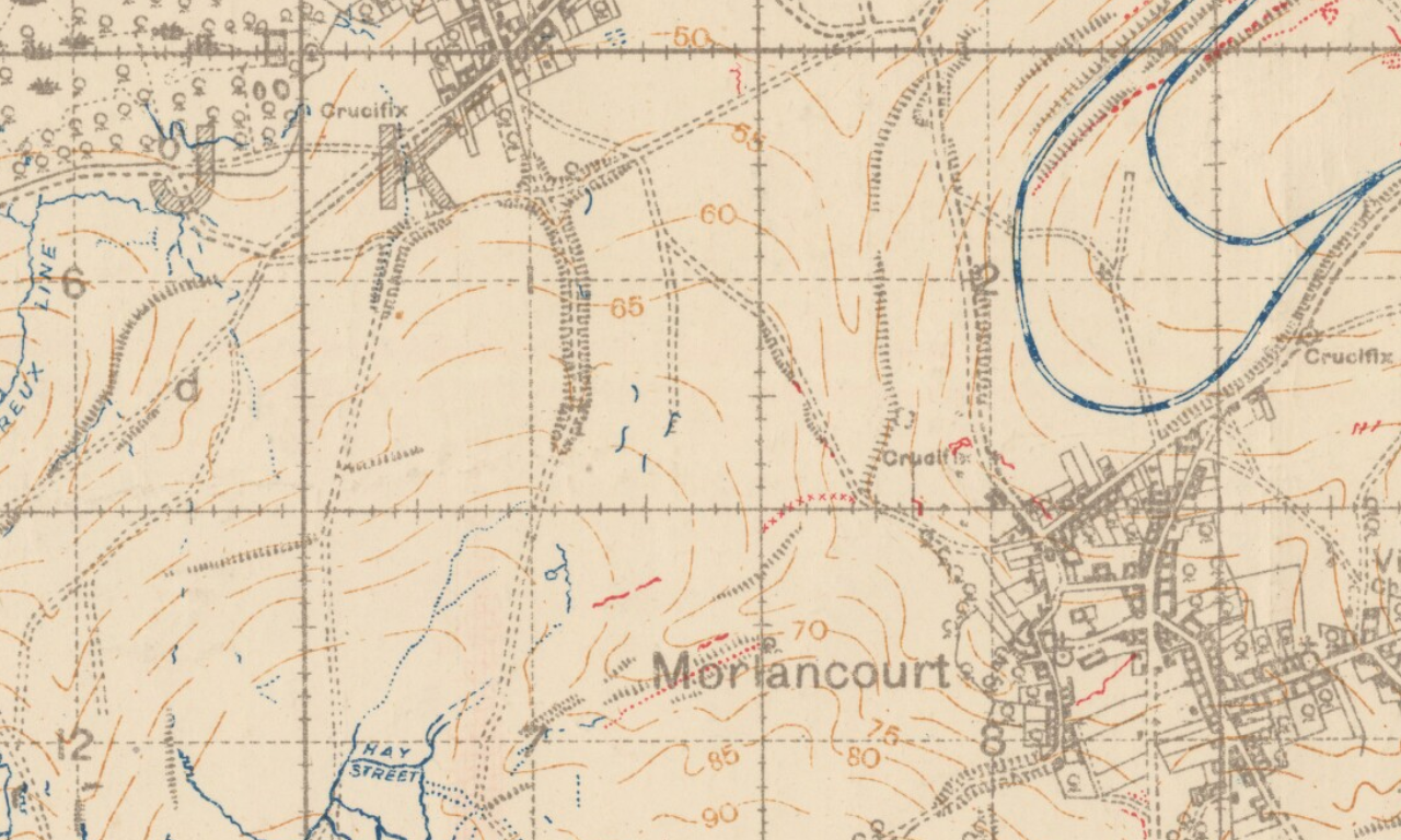 Morlancourt trench map – Following the Twenty-Second