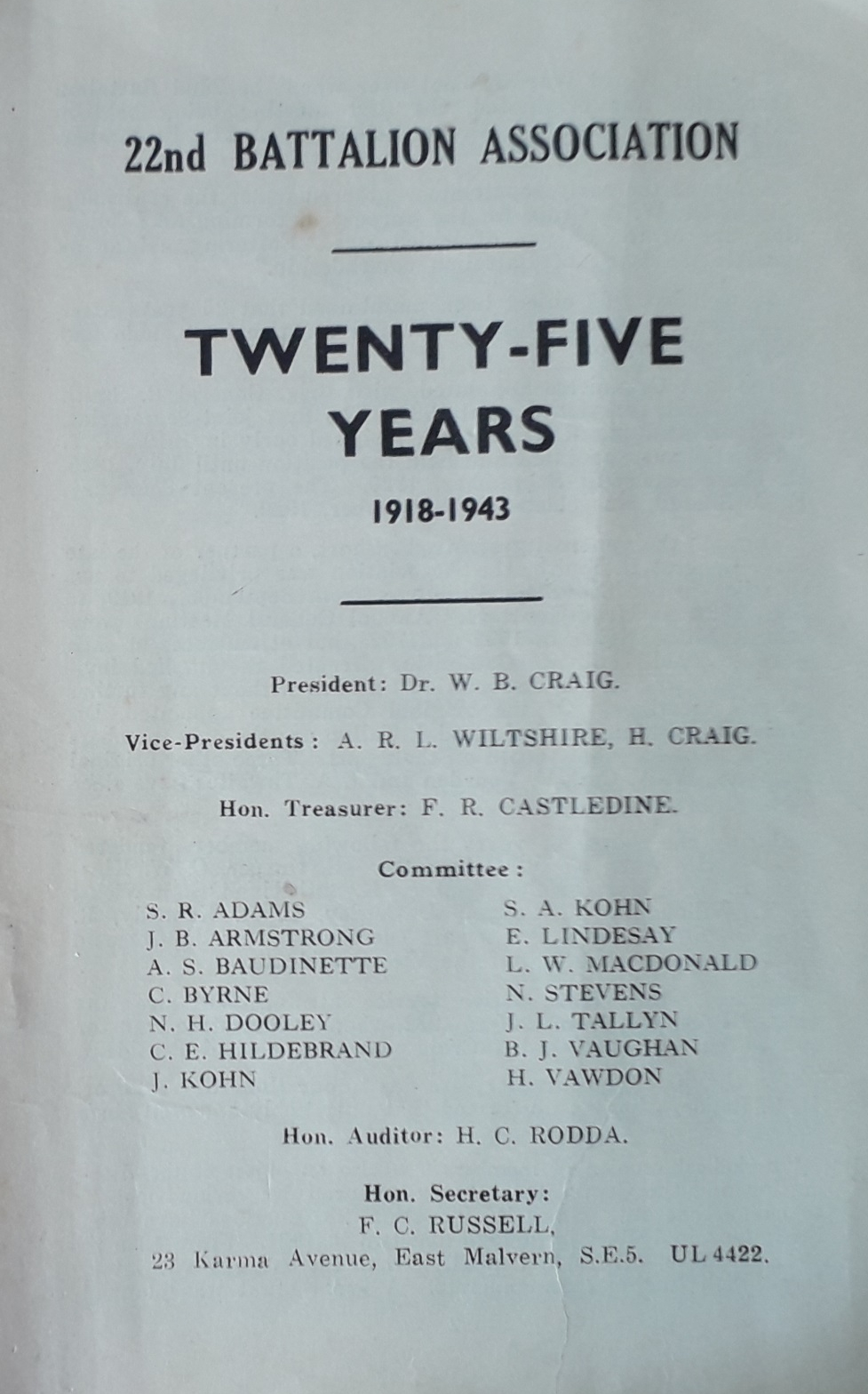 22nd Battalion Association – Following the Twenty-Second